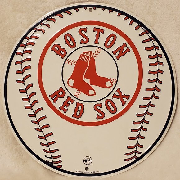 Other | Boston Red Sox Mlb Embossed Metal Novelty Round Sign | Poshmark